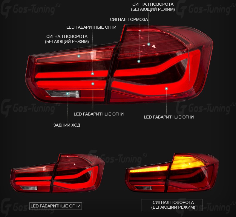 Купить задние фонари BMW F30 "Full Led Restyle Edition" - ГОС-Тюнинг