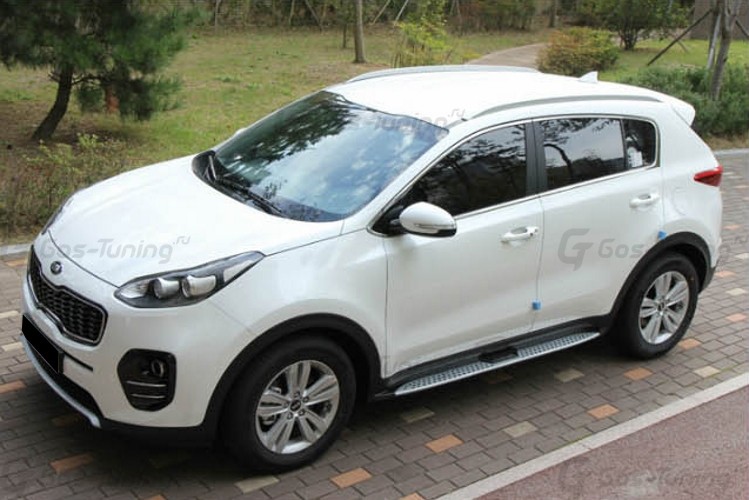 Купить пороги на Киа Спортейдж 4 "Sportage" - ГОС-Тюнинг